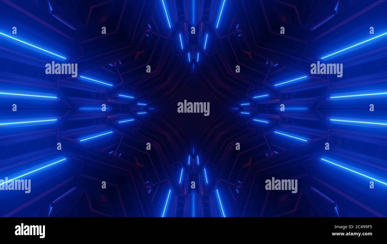 3D illustration of blue geometric shapes Stock Photo - Alamy