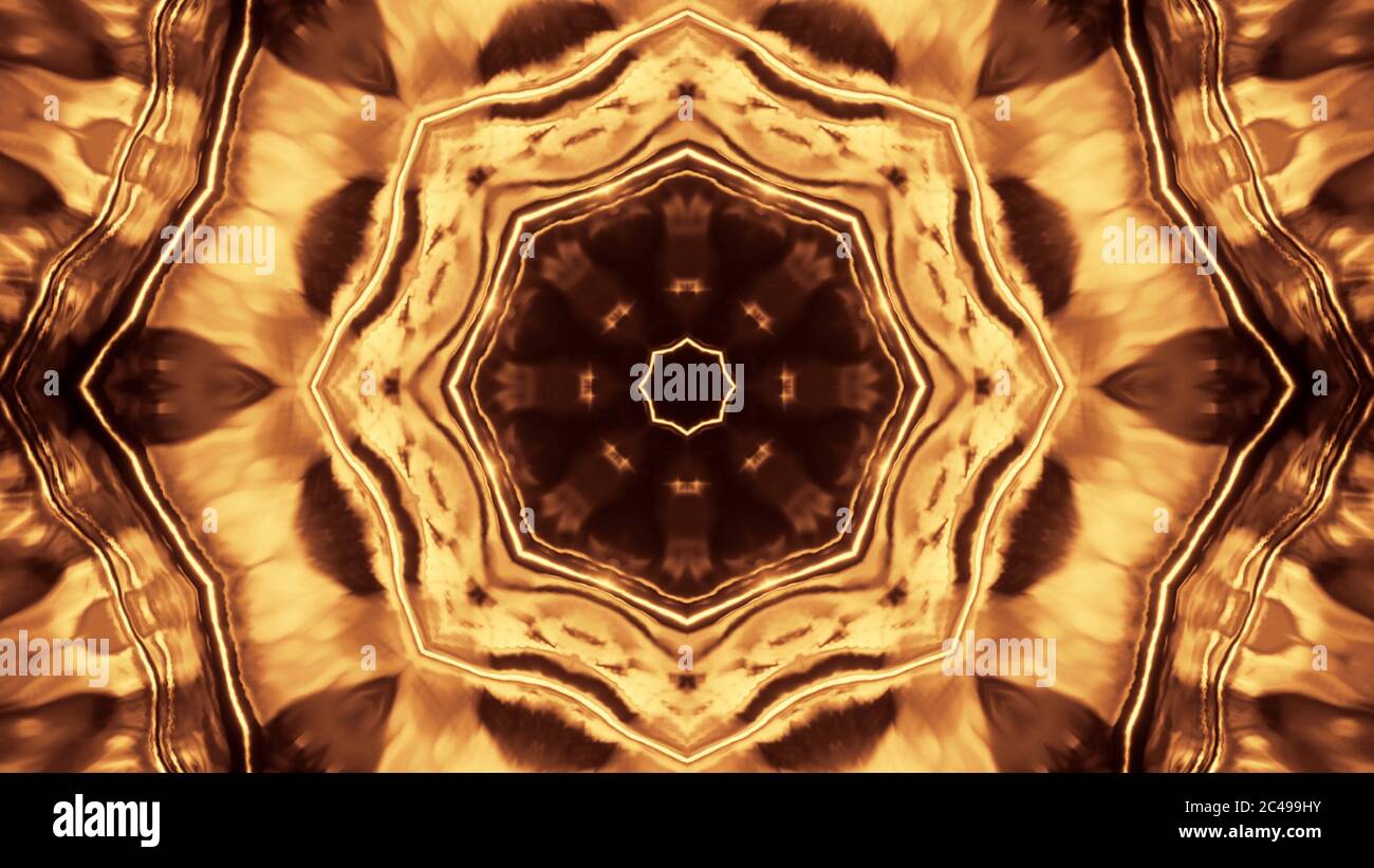 3D rendering of dynamic cool bright golden patterns for background or ...