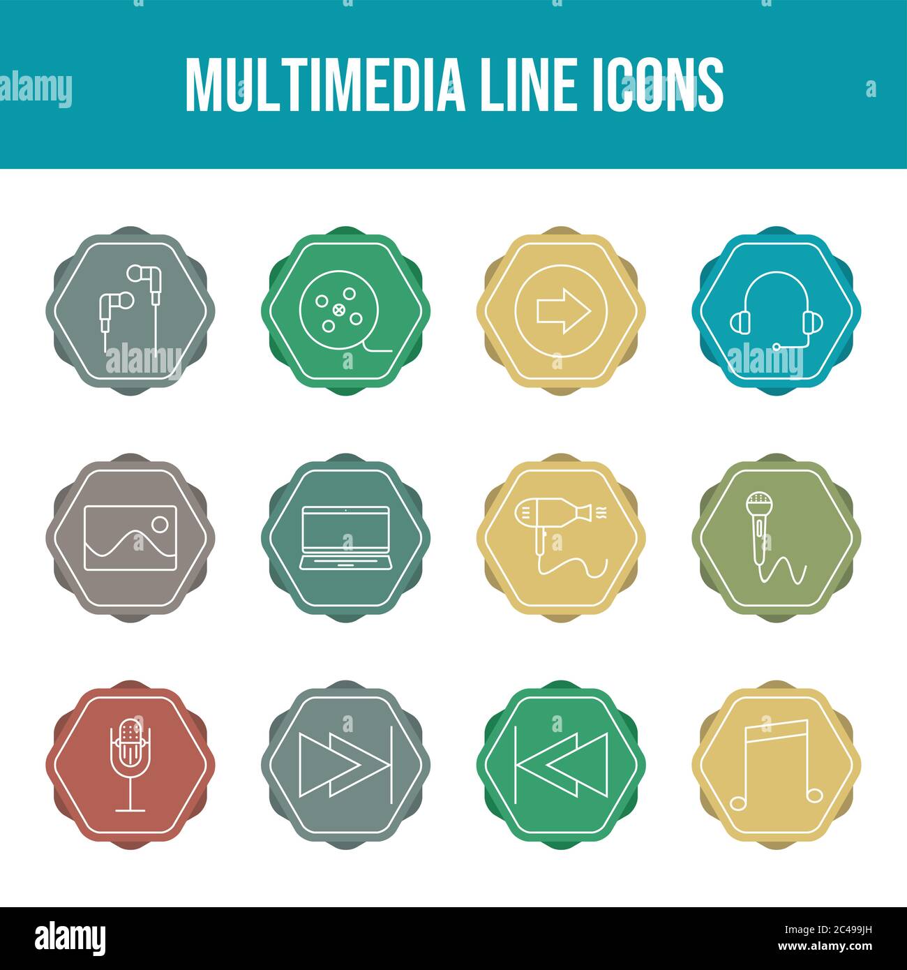 Beautiful Multimedia vector icon set Stock Vector Image & Art - Alamy