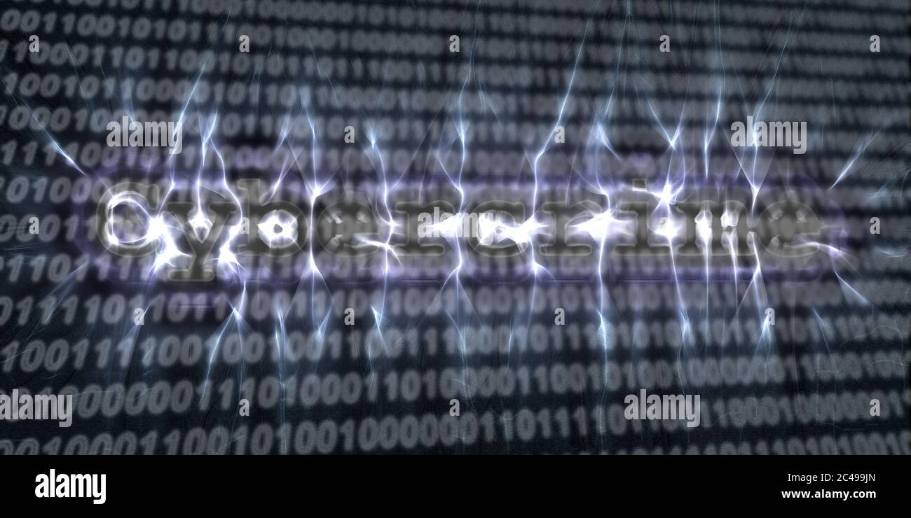 Banner of internet security buzzword text done with kirlian photography ...