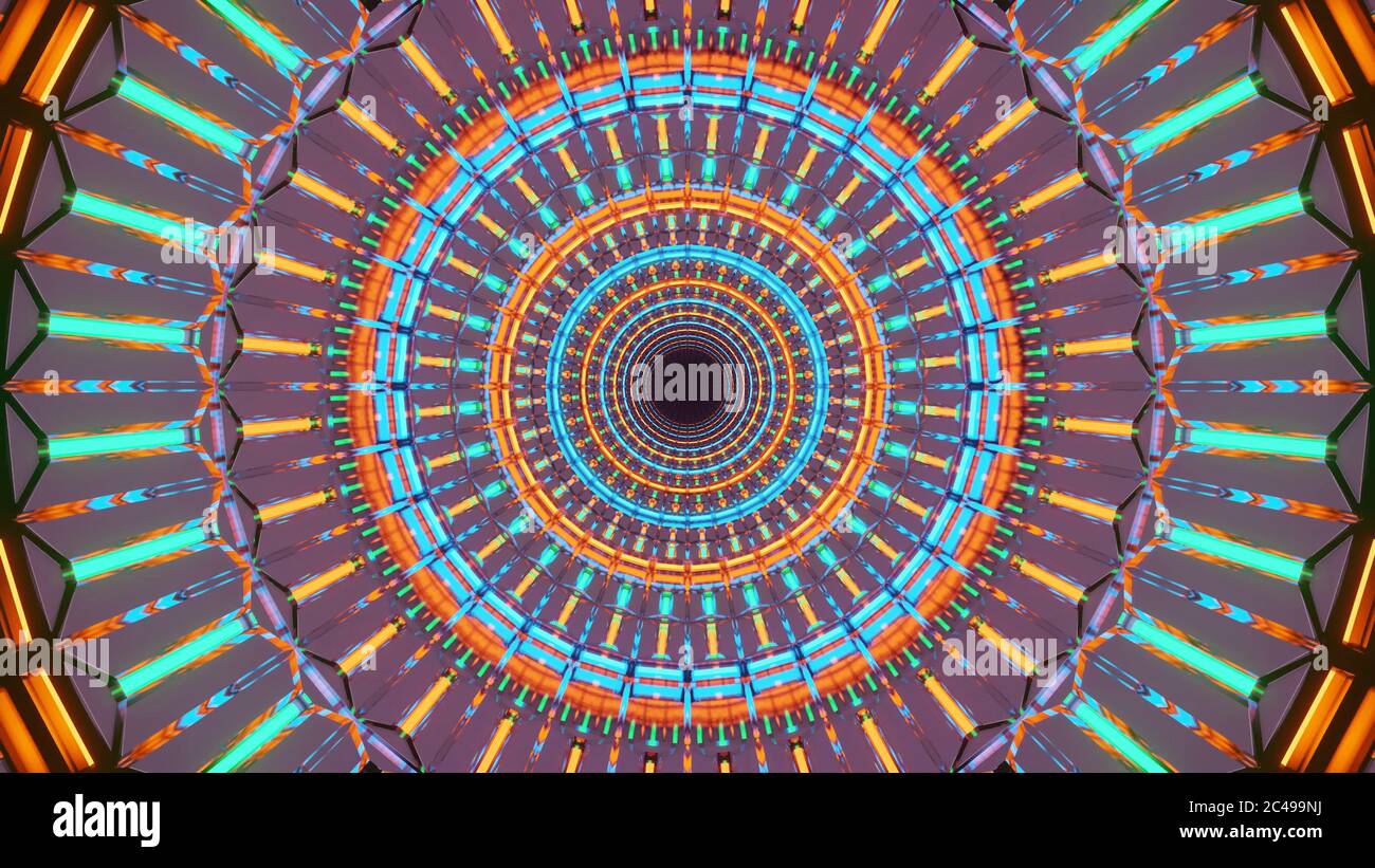 3d rendering of a circle of colorful laser lights - perfect for ...