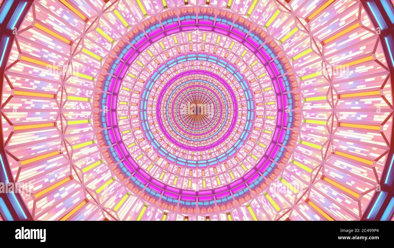 3d rendering of a circle of colorful laser lights - perfect for ...