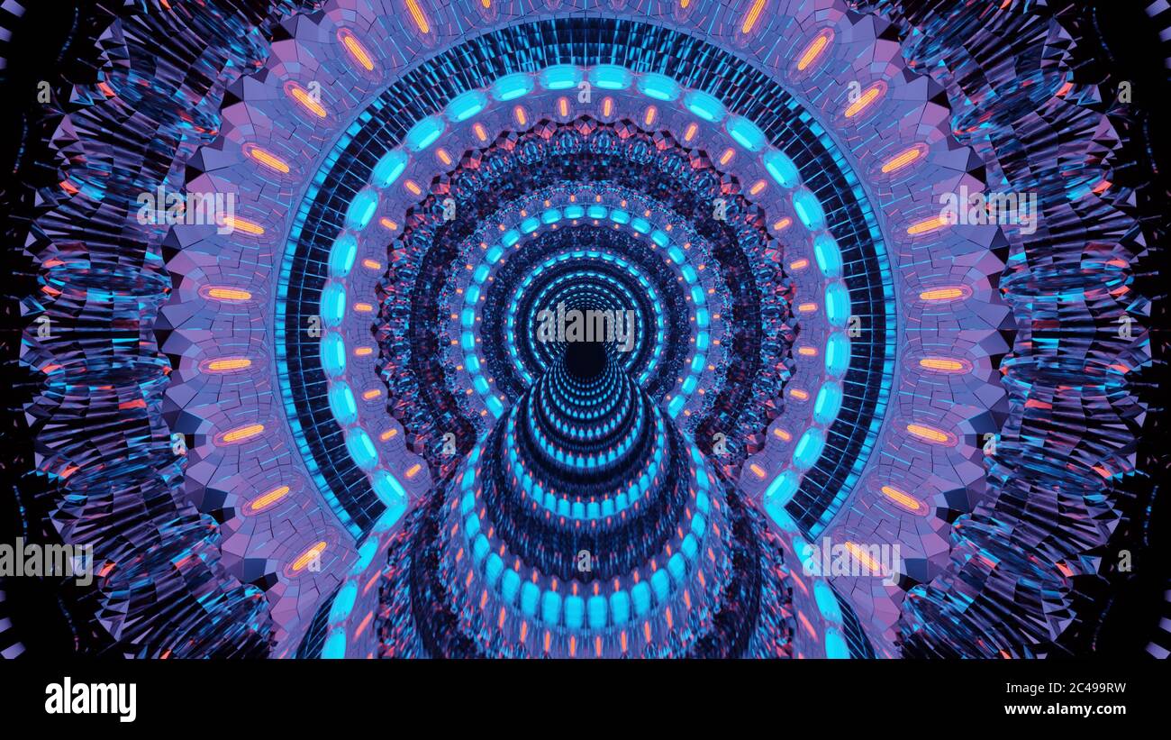 3d rendering of a circle of colorful laser lights - perfect for ...