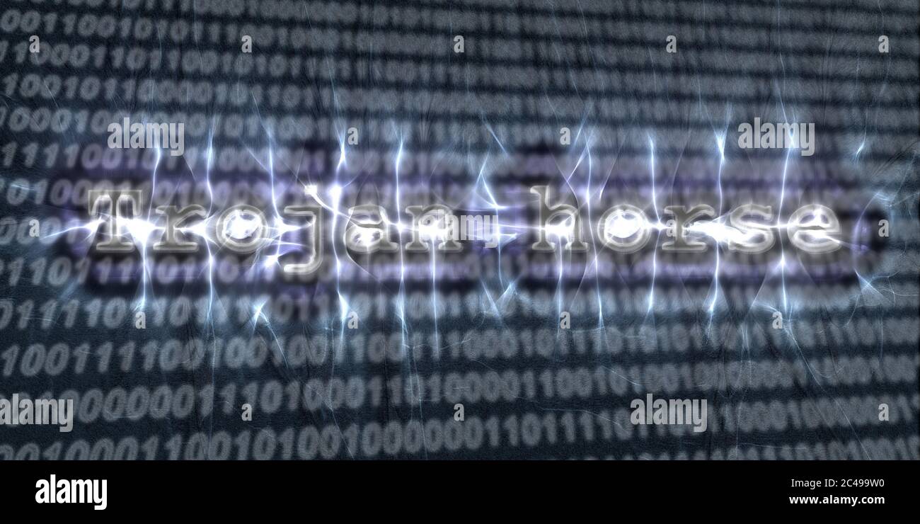 Banner of internet security buzzword text done with kirlian photography ...