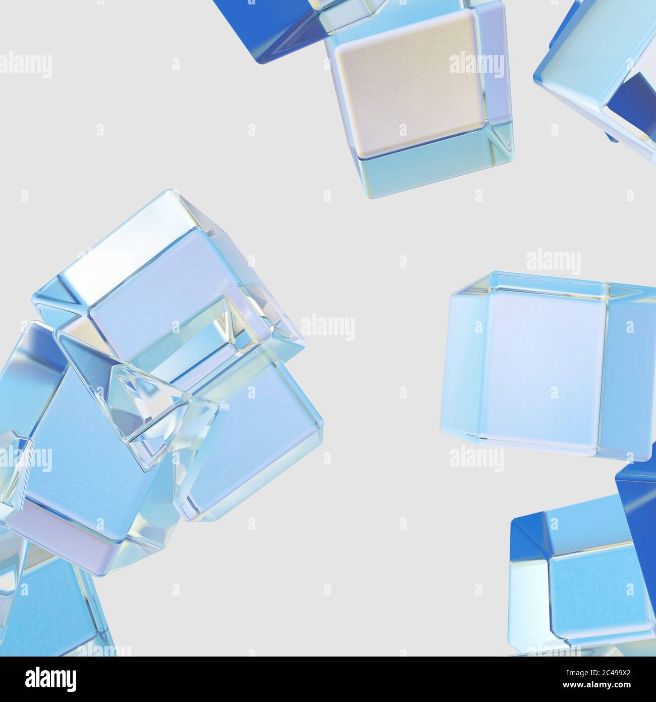 Ice cubes. File contains two clipping path - to the front and the back ...