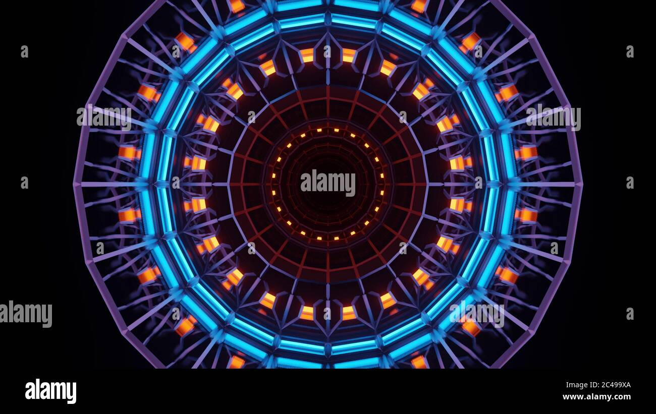 3d rendering of a circle of colorful laser lights - perfect for ...