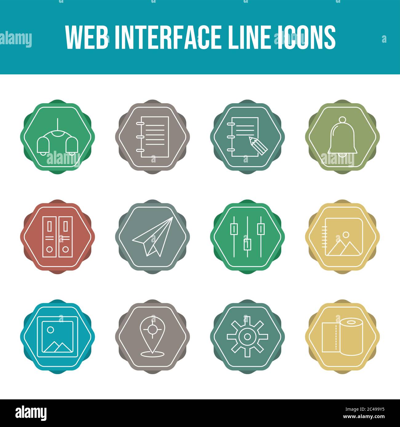 Beautiful Web Interface vector icon set Stock Vector Image & Art - Alamy