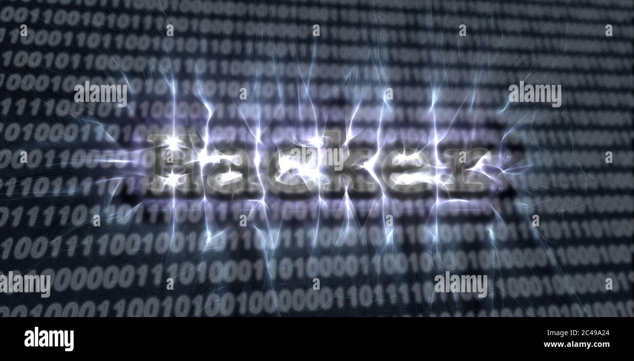 Banner of internet security buzzword text done with kirlian photography ...