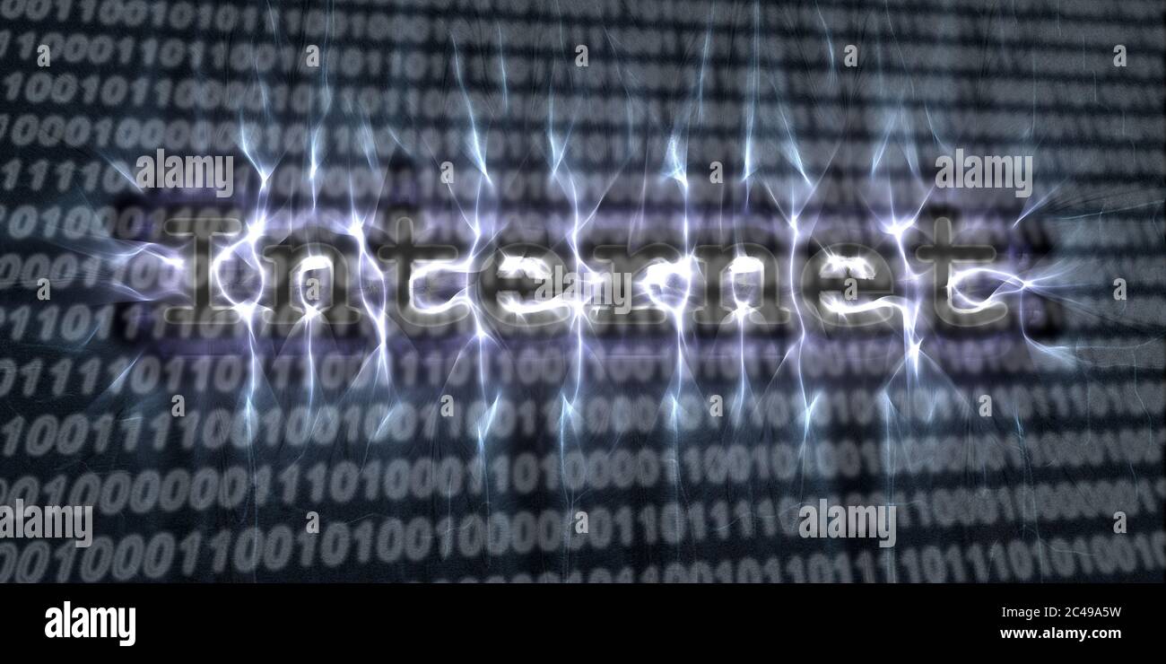Banner of internet security buzzword text done with kirlian photography ...