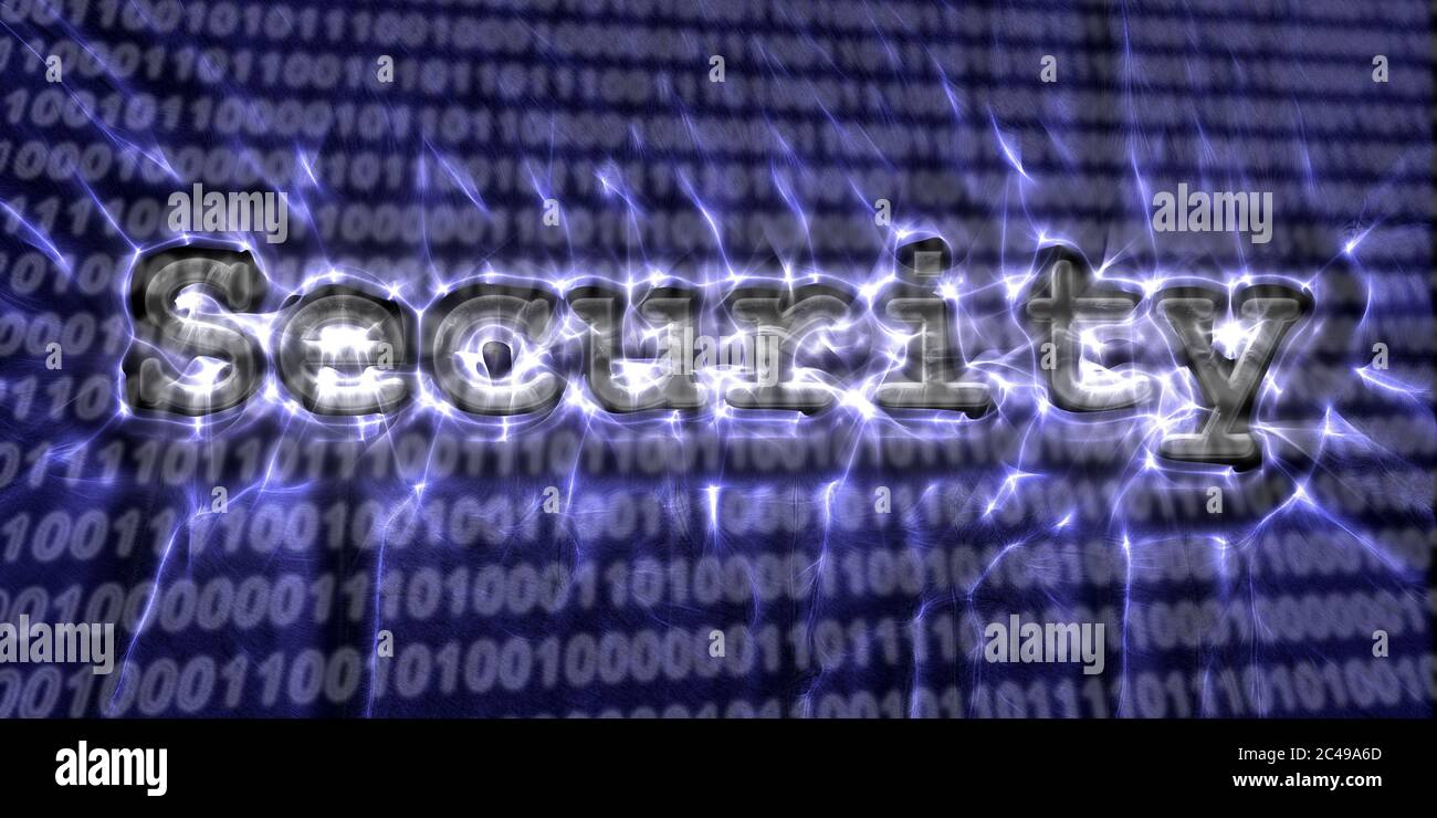 Banner of internet security buzzword text done with kirlian photography ...