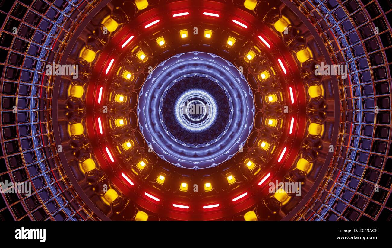 3d rendering of a circle of colorful laser lights - perfect for ...