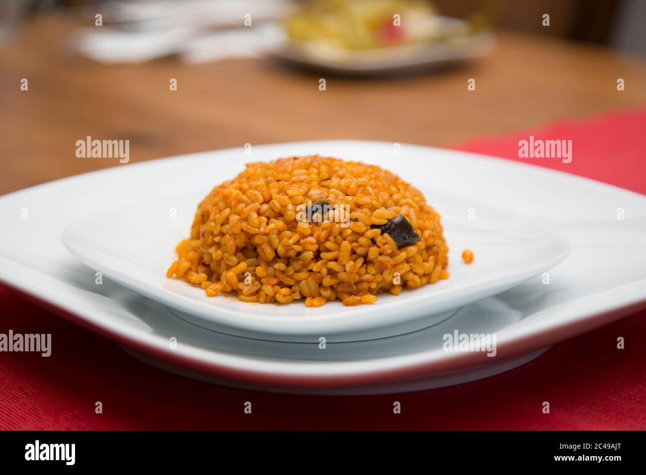 bulgur pilaf with vegetables.Turkish food cracked wheat pilaf Stock ...