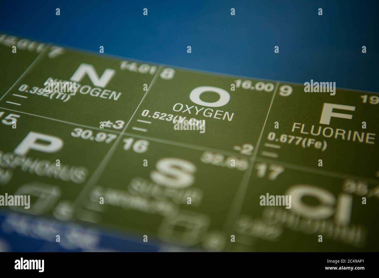 Oxygen on the periodic table of elements Stock Photo - Alamy