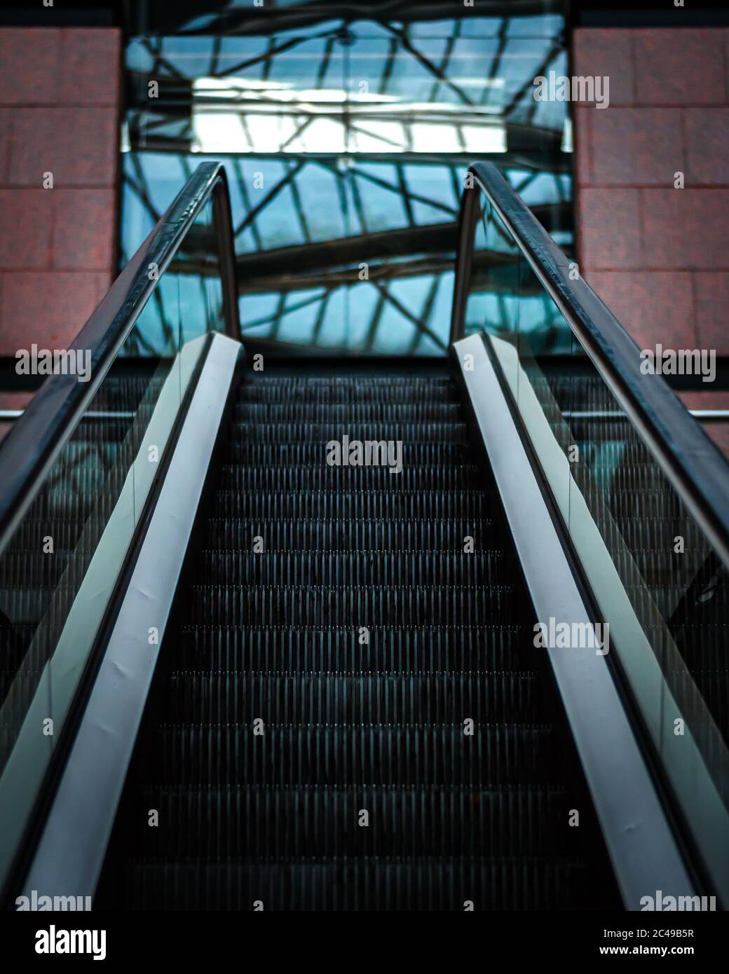 Escalator outside of a modern office building Stock Photo - Alamy