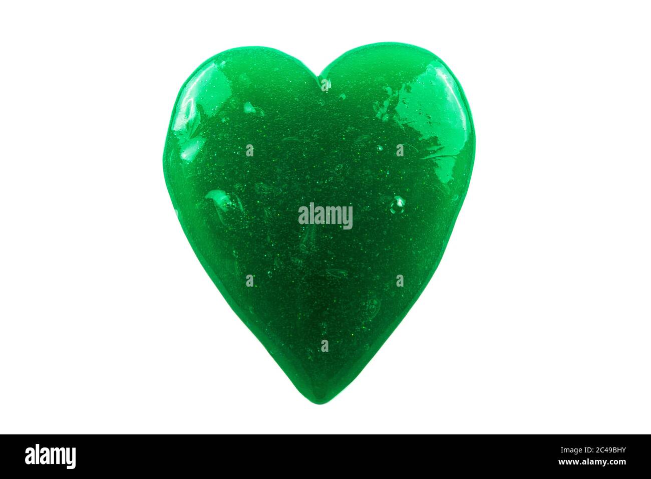 Heart shape made from green slime isolated on white Stock Photo - Alamy