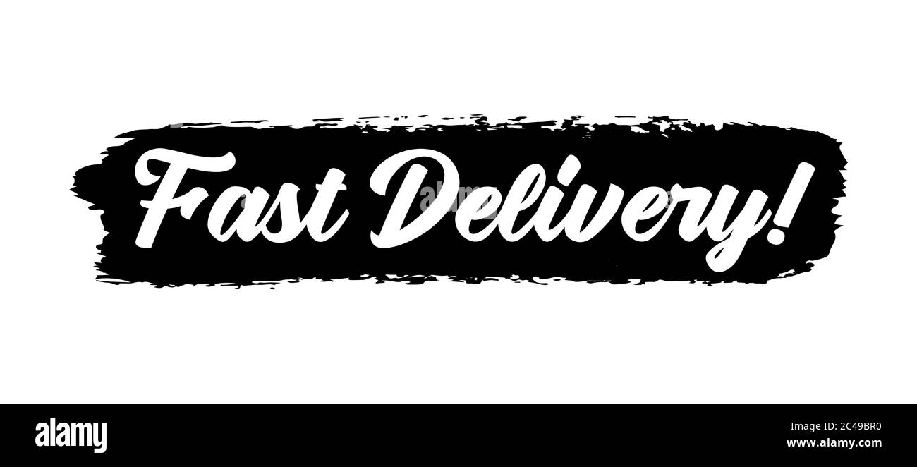 Hand sketched Fast Delivery quote. Lettering for poster, label, sticker ...