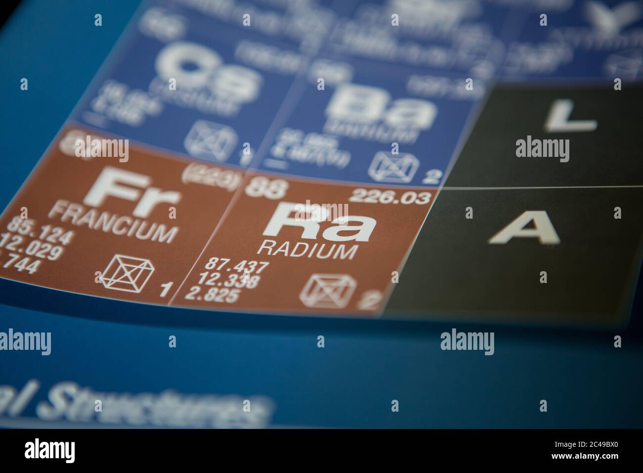 Symbol radium on periodic hi-res stock photography and images - Alamy