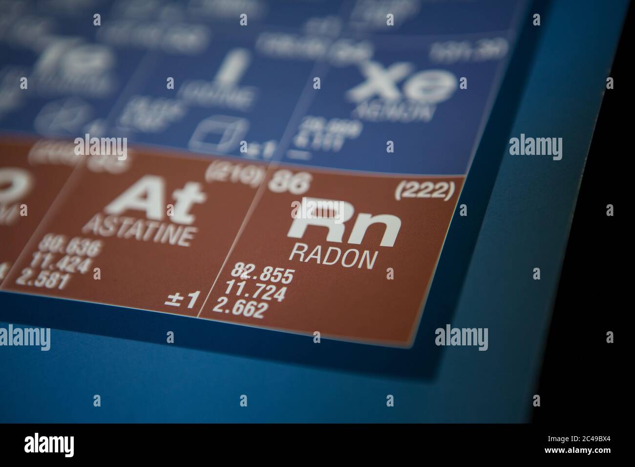 Radon on the periodic table of elements Stock Photo - Alamy