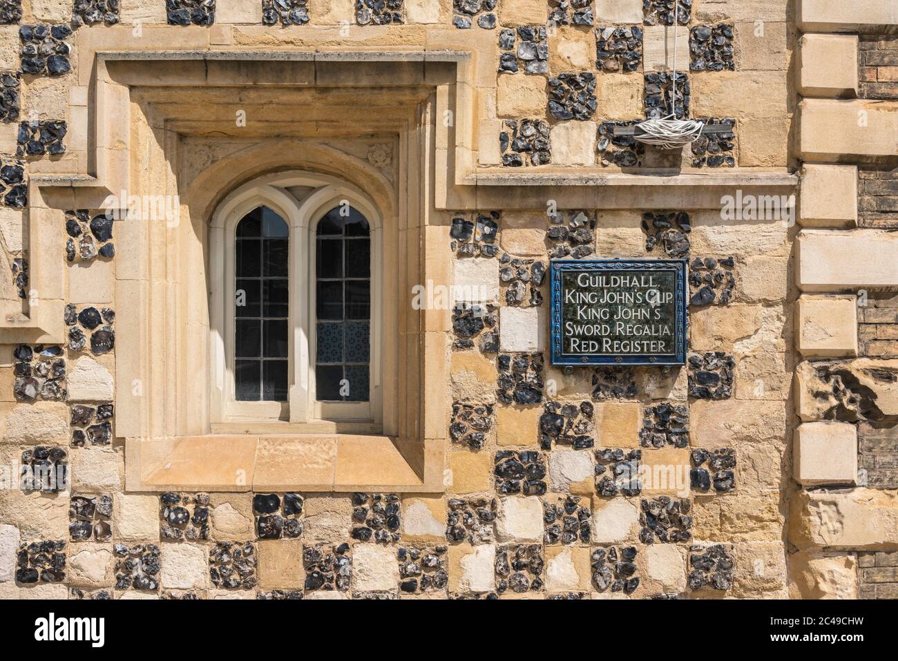 Trinity Guildhall Kings Lynn, detail of the chequered flint and stone ...