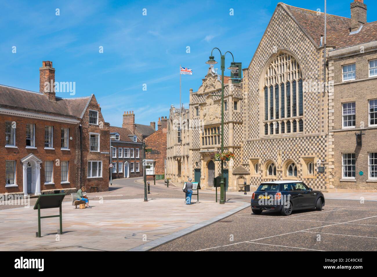 Kings Lynn, view of Saturday Market Place and the medieval Trinity ...