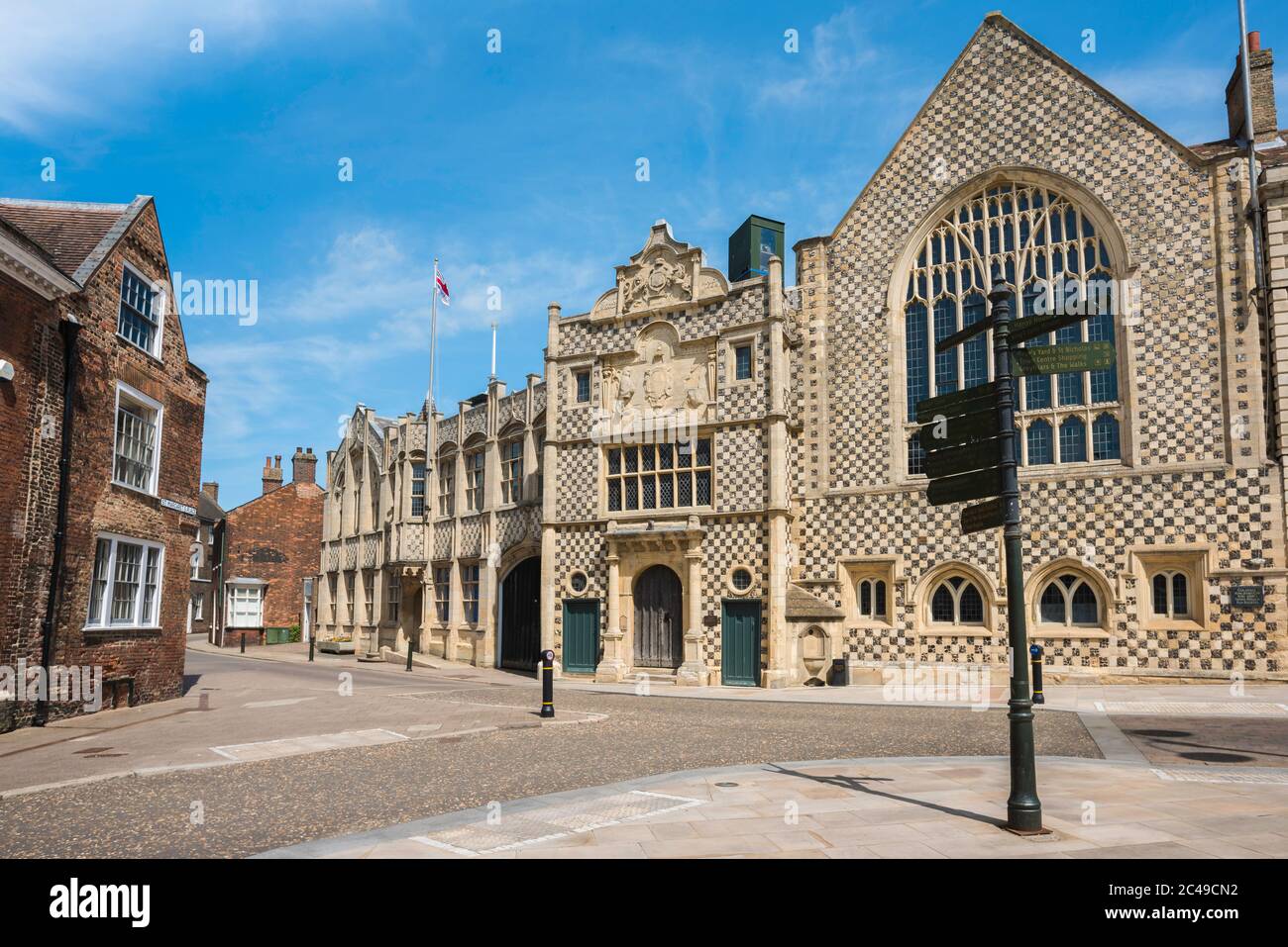 Guildhall Kings Lynn, the 15th century Trinity Guildhall building with ...
