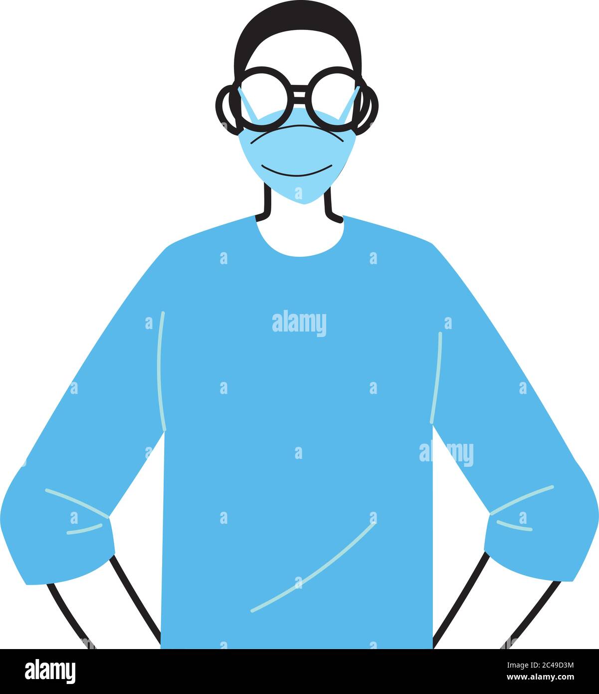 young man wearing face mask to prevent virus vector illustration design ...