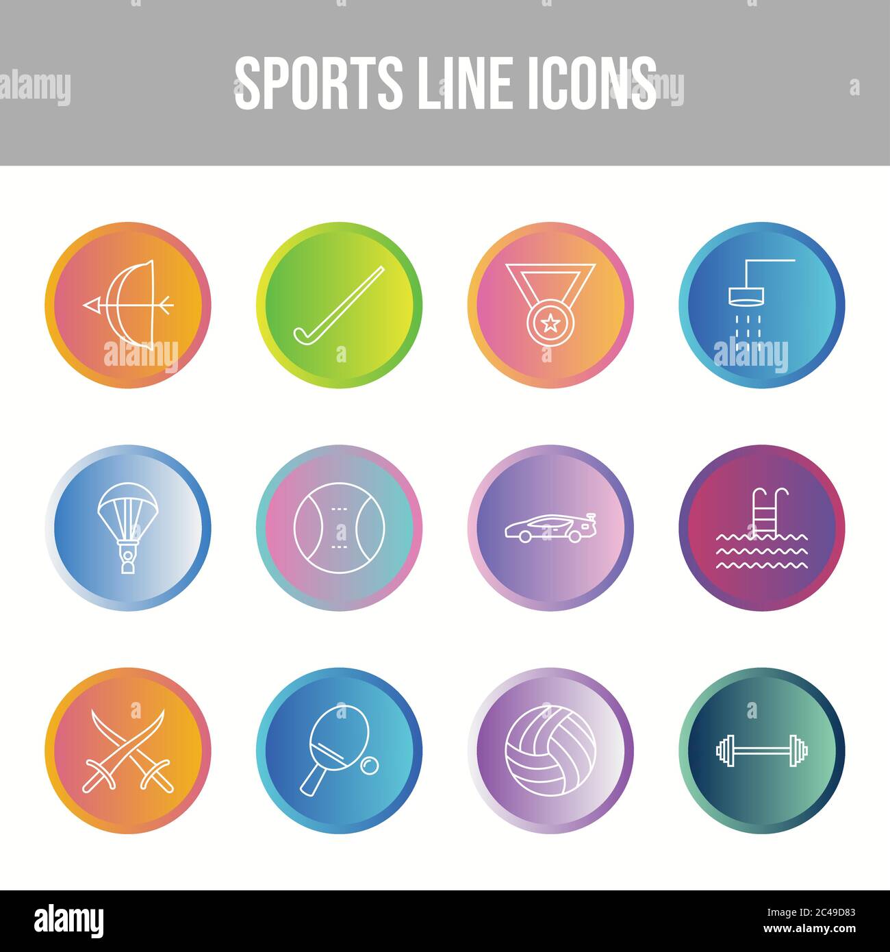 Beautiful Sports vector icon set Stock Vector Image & Art - Alamy
