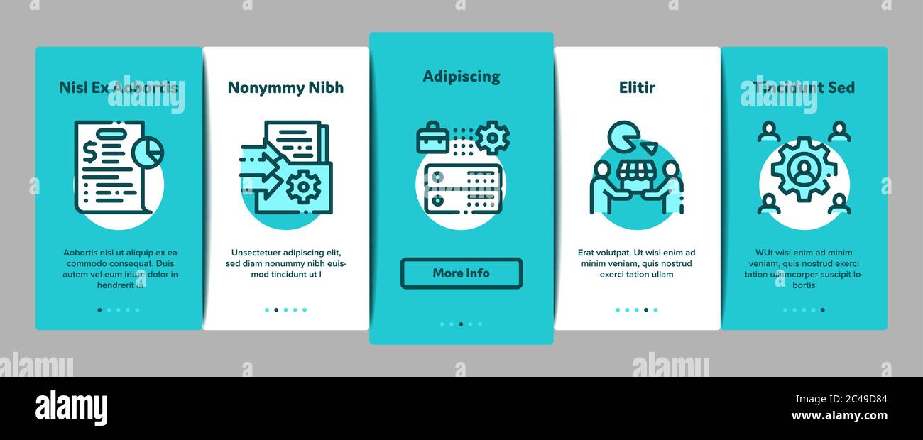 Outsource Management Onboarding Elements Icons Set Vector Stock Vector ...