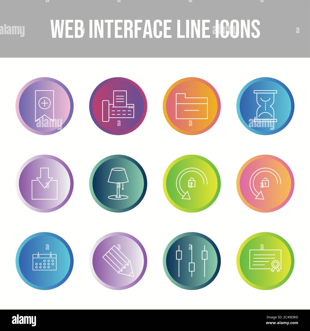 Beautiful Web Interface vector icon set Stock Vector Image & Art - Alamy