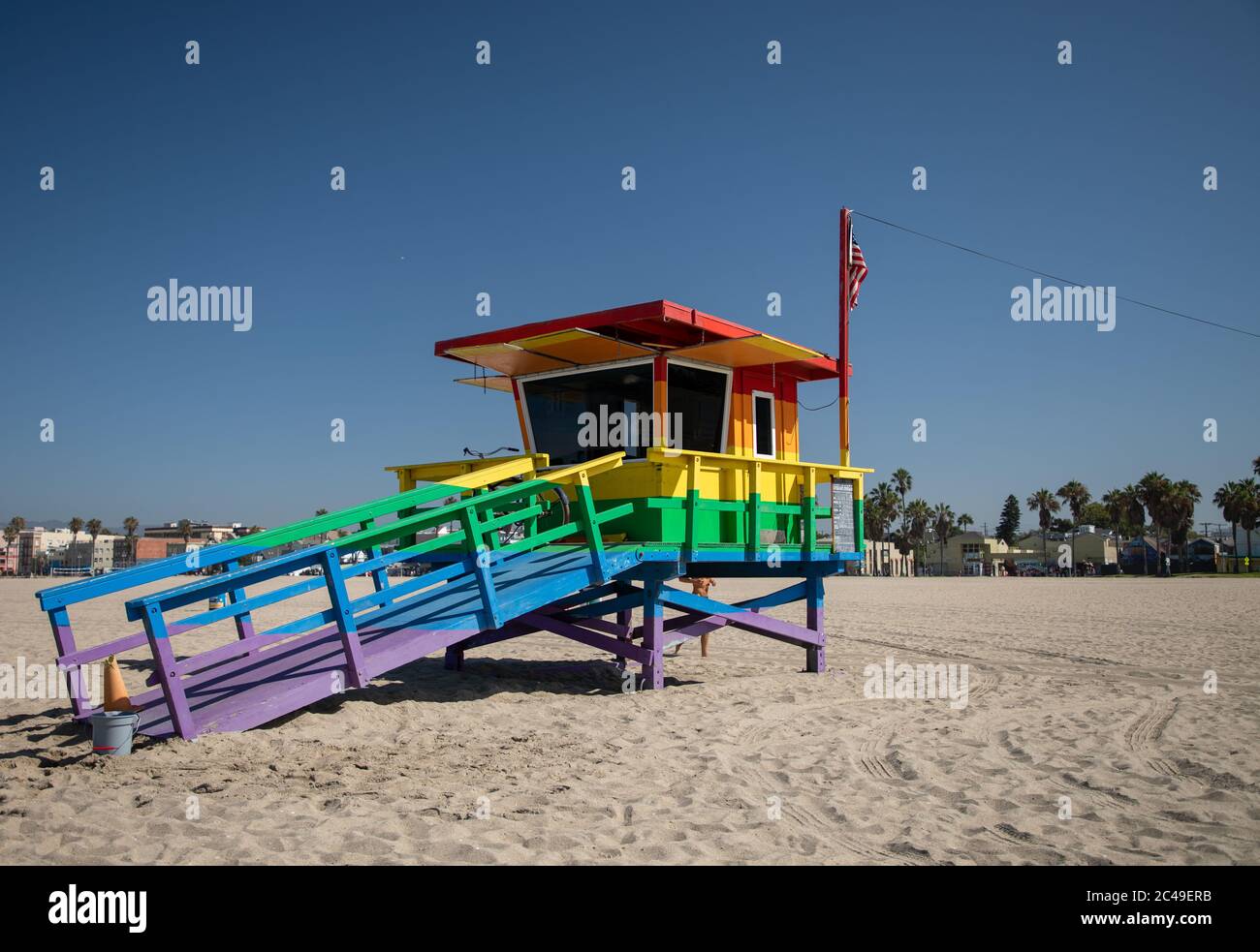Rainbow lifeguard tower hi-res stock photography and images - Alamy