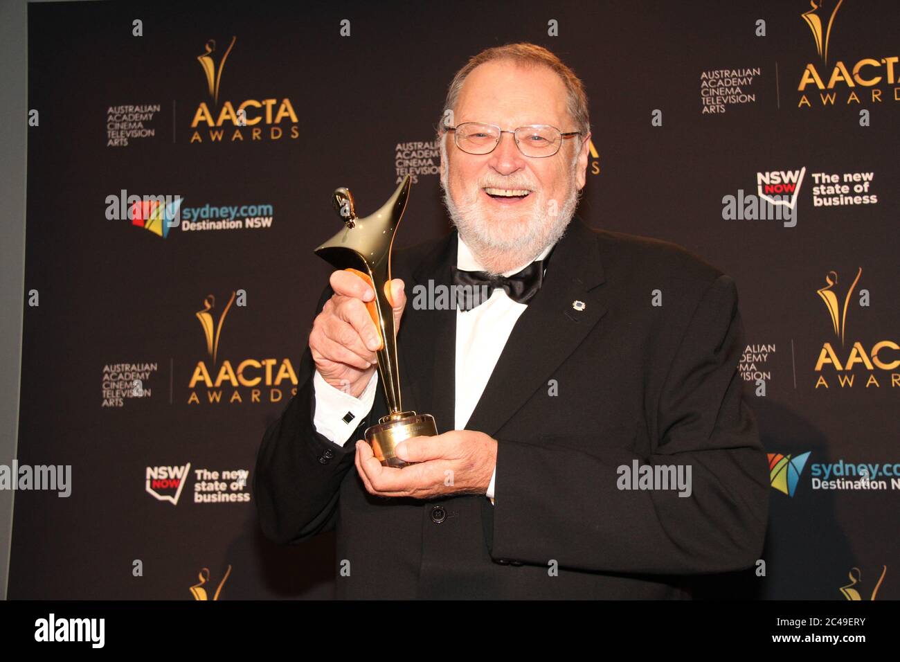 Australian Cinematographers Society National President Ron Johanson ACS with the AACTA Byron ...
