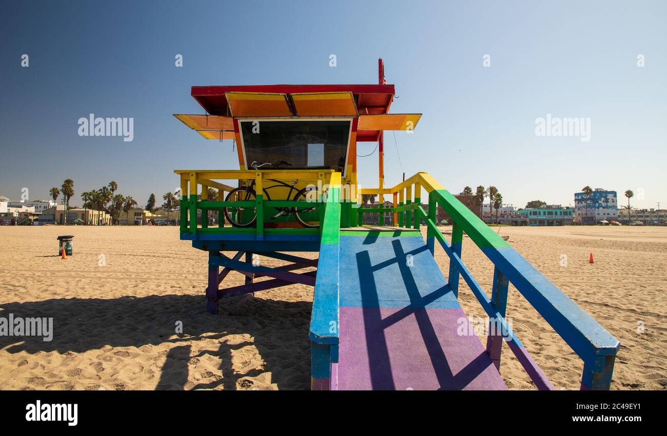 The Venice Pride Lifeguard Tower Stock Photo - Alamy