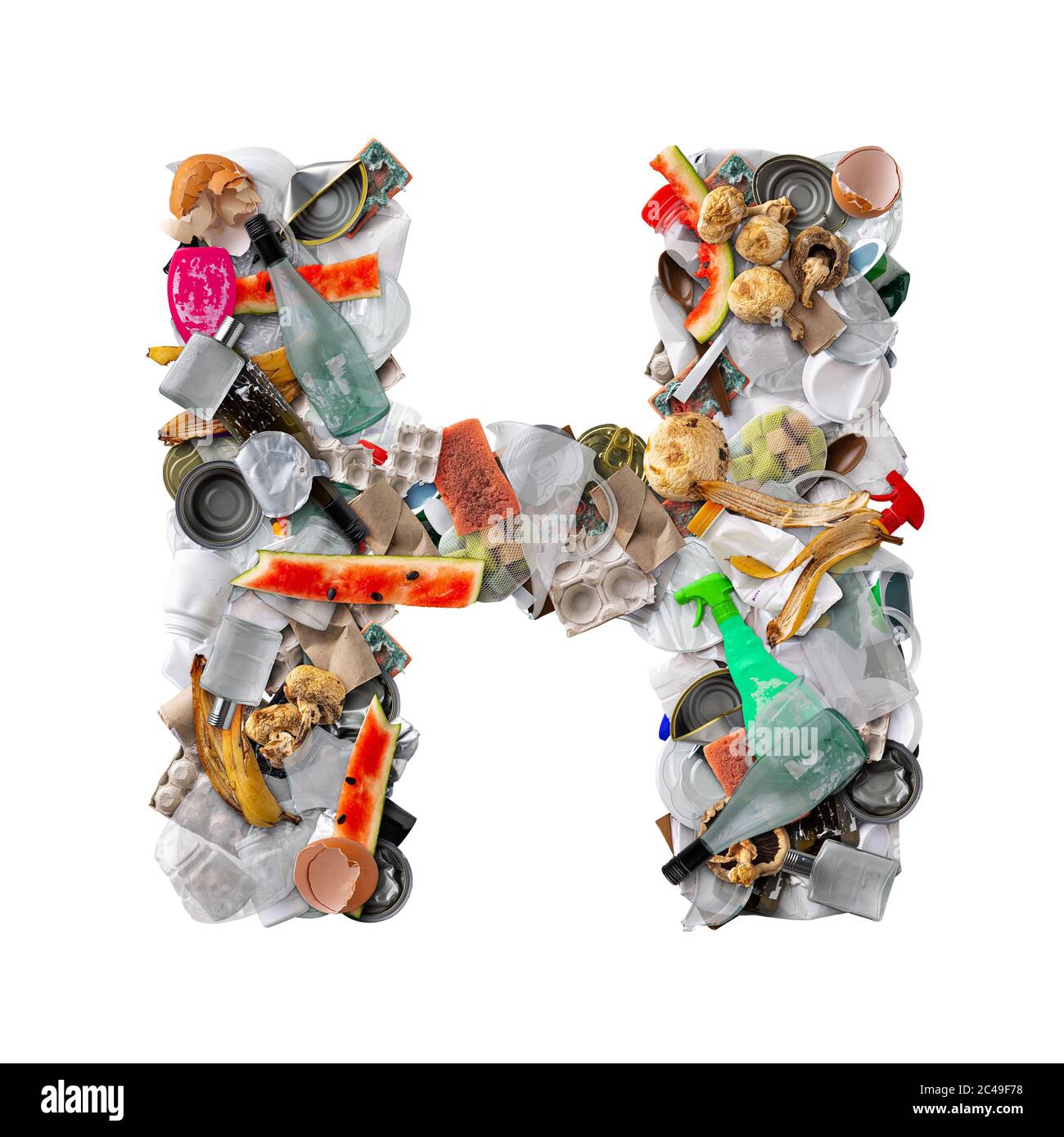 Letter H made of trash Stock Photo - Alamy