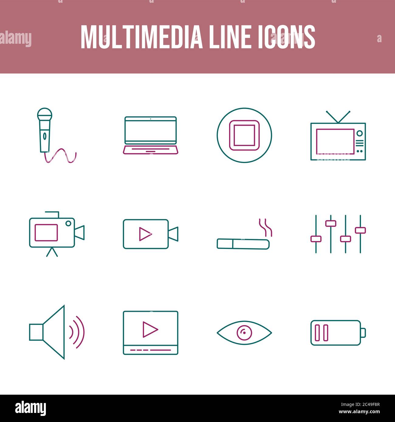 Beautiful Multimedia vector icon set Stock Vector Image & Art - Alamy