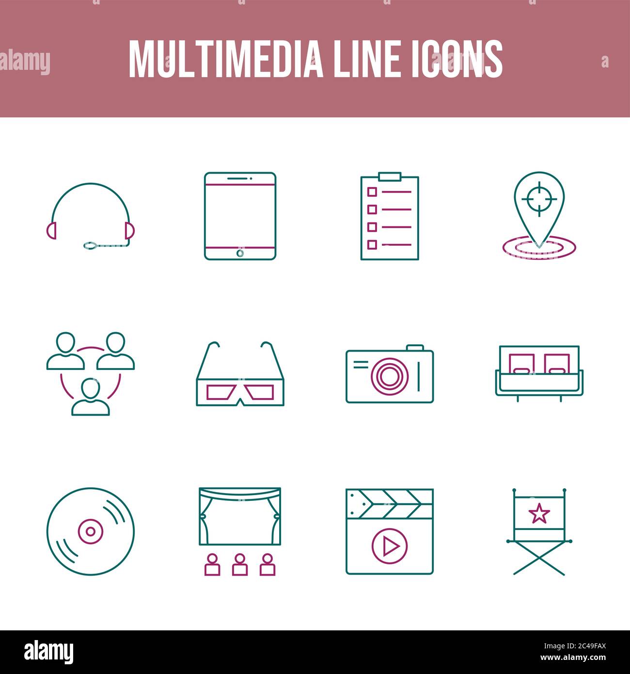 Beautiful Multimedia vector icon set Stock Vector Image & Art - Alamy