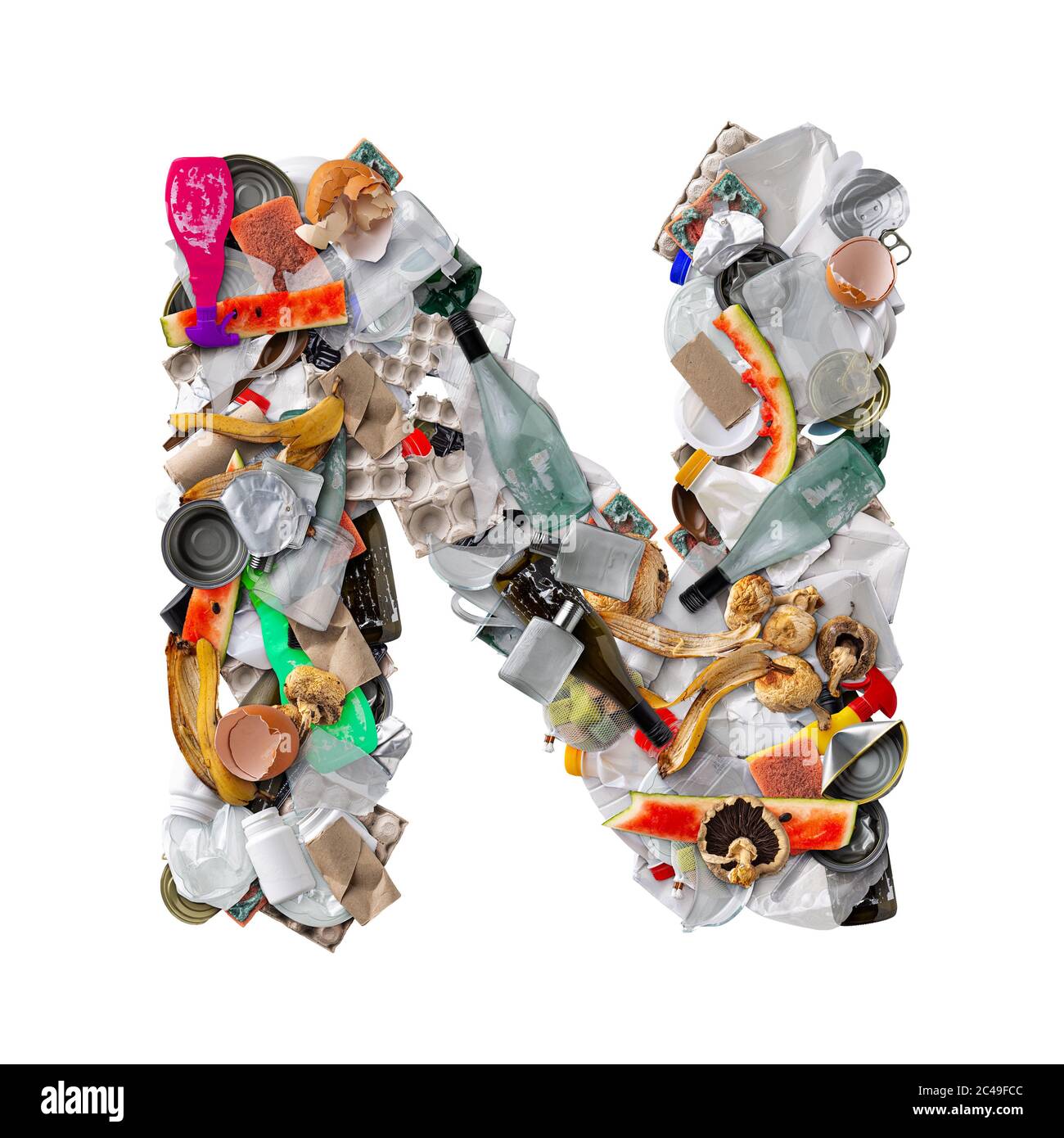 Letter N made of trash Stock Photo - Alamy