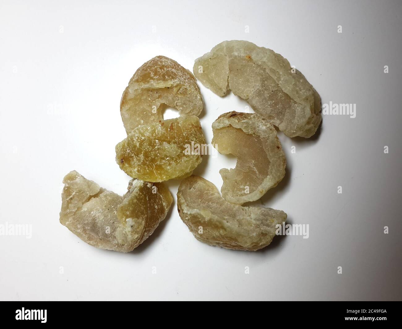 Dried gooseberry slice isolated on white background.view from above ...