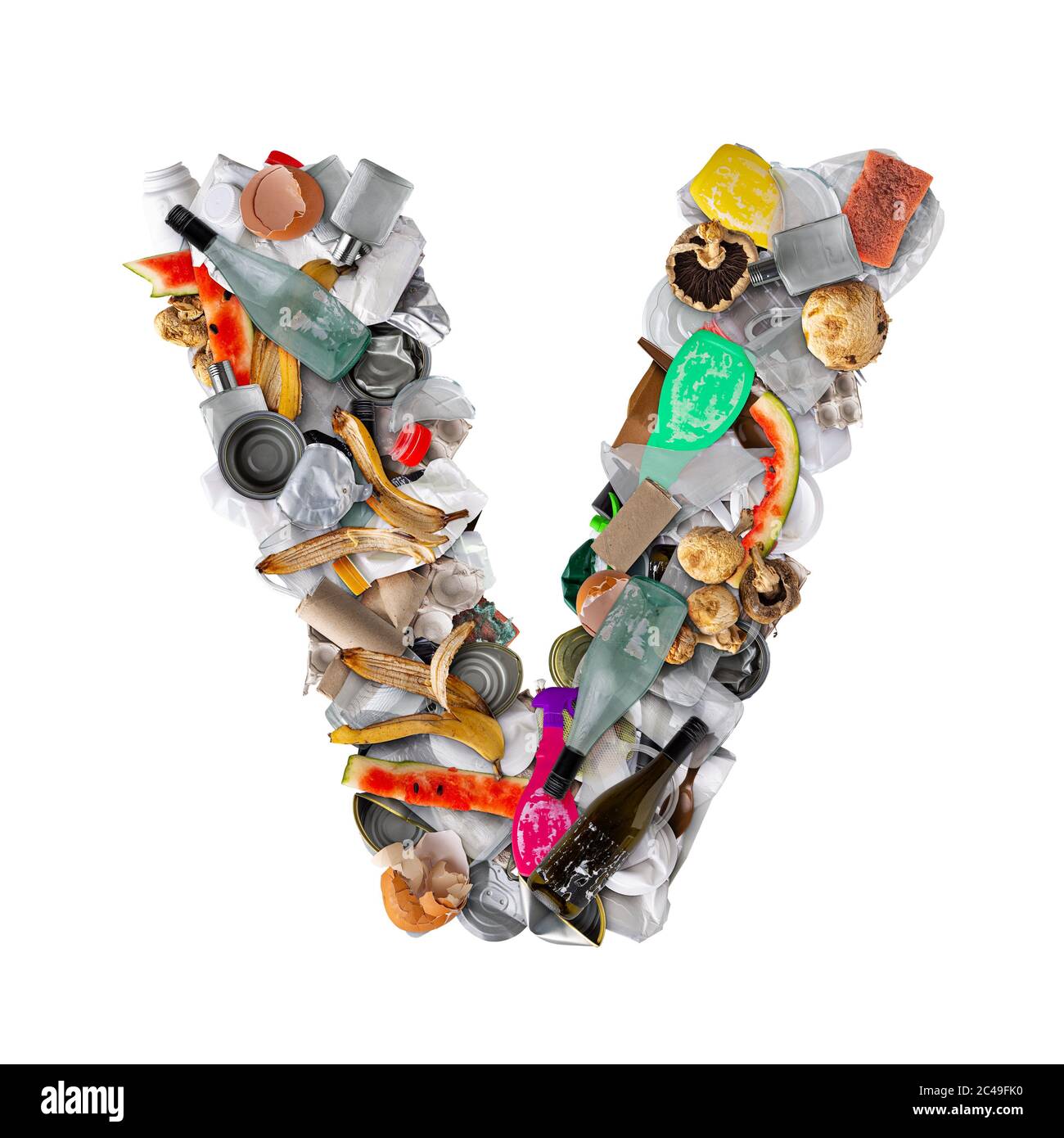 Letter V made of trash Stock Photo - Alamy