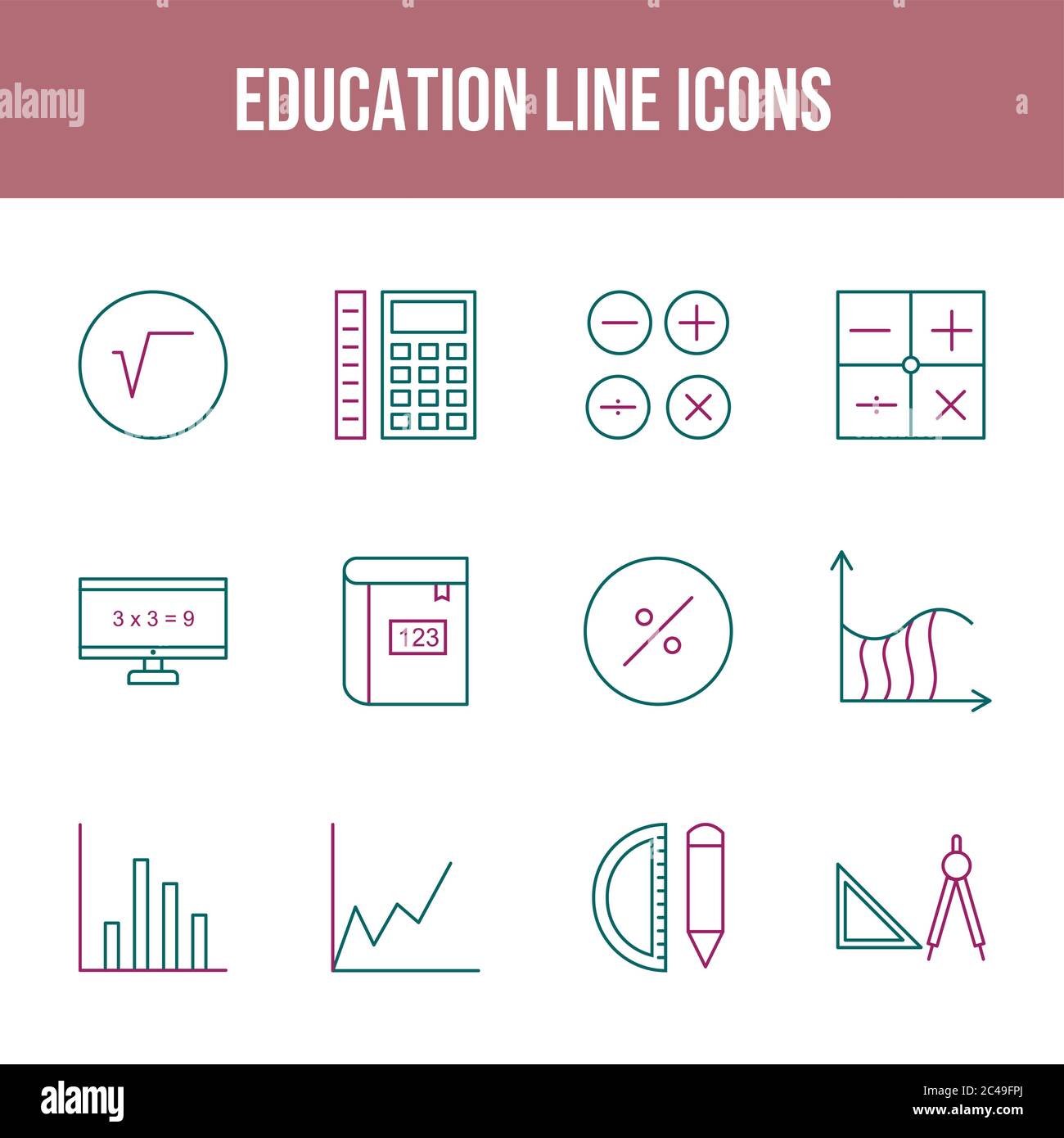 Unique Set of Education Icons Stock Vector Image & Art - Alamy