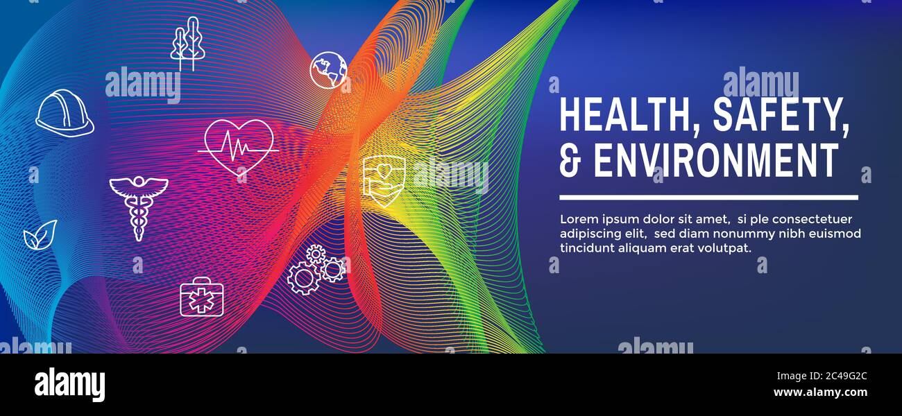 Health Safety & Environment Icon Set and Web Header Banner Stock Vector ...