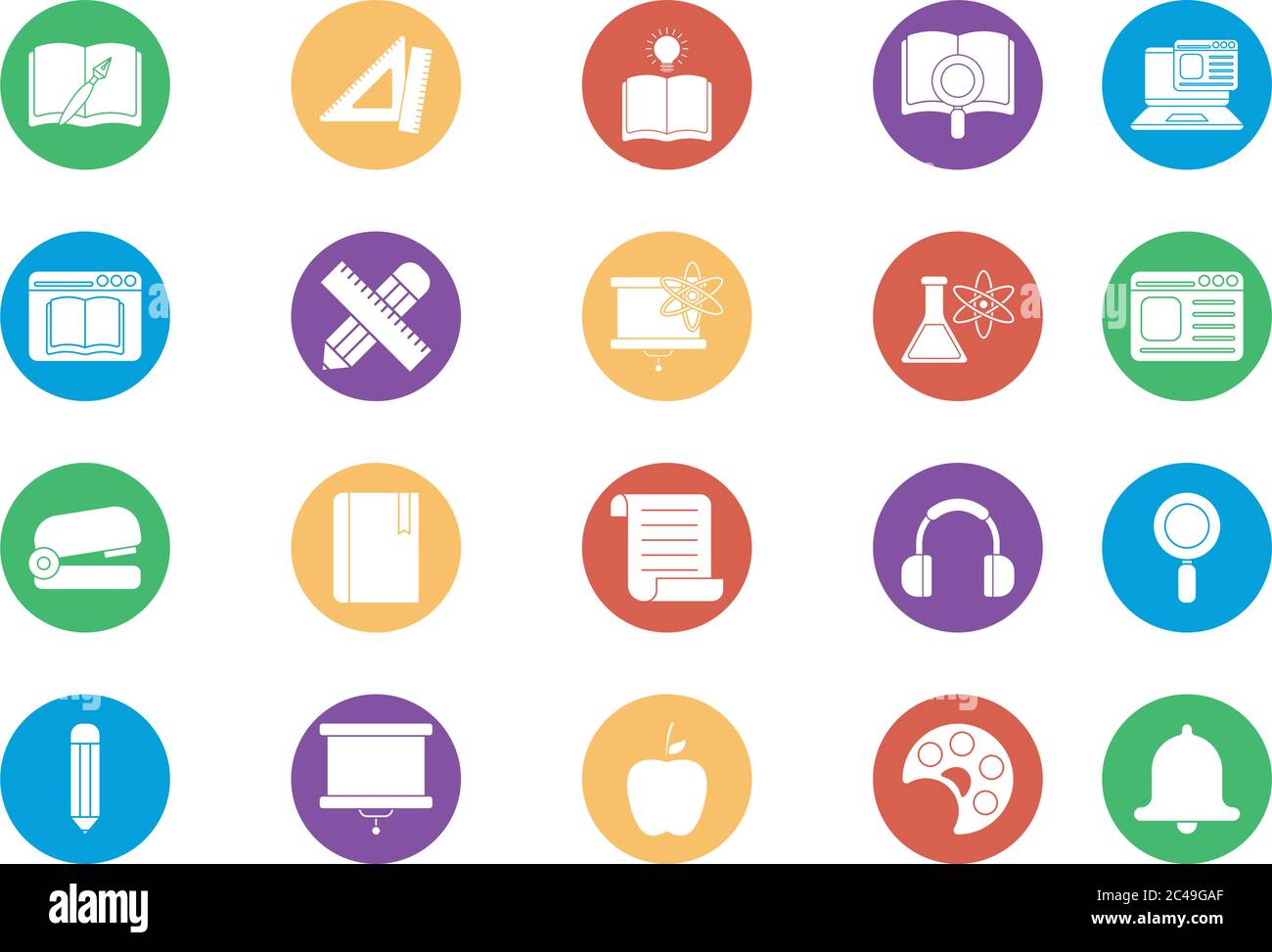 block style icon set design, Eduaction school university class lesson ...
