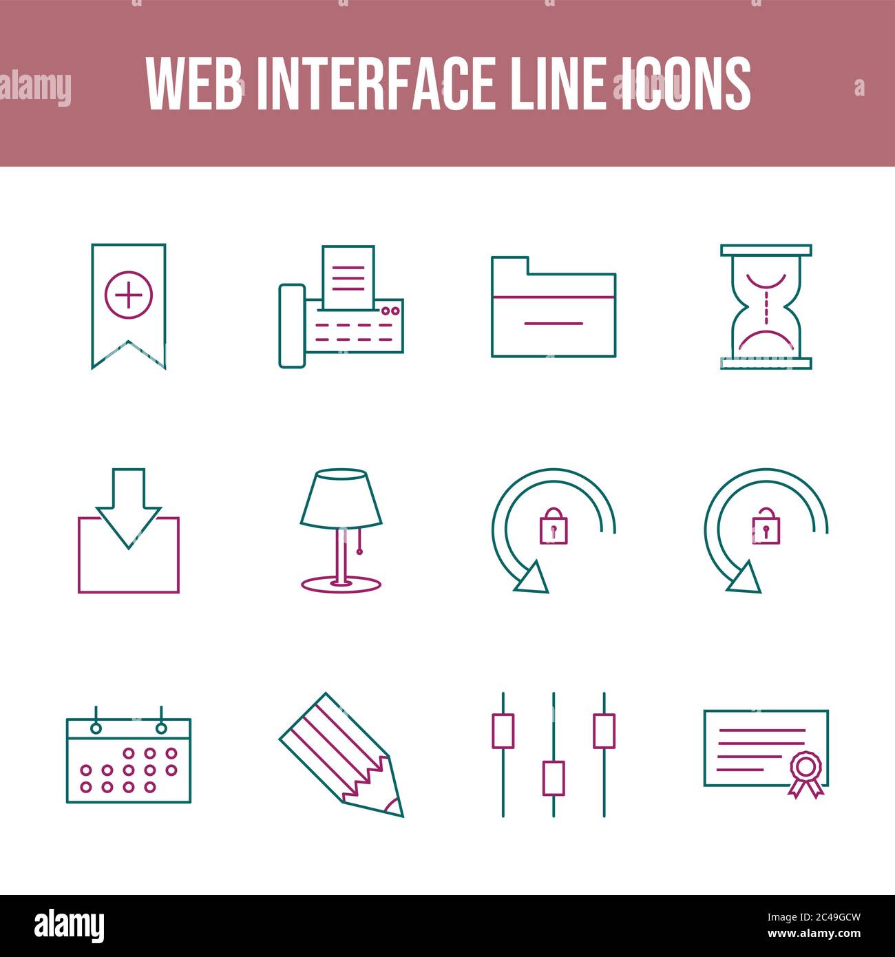 Beautiful Web Interface vector icon set Stock Vector Image & Art - Alamy