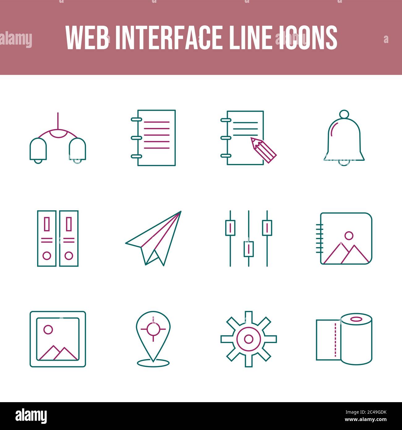 Beautiful Web Interface vector icon set Stock Vector Image & Art - Alamy