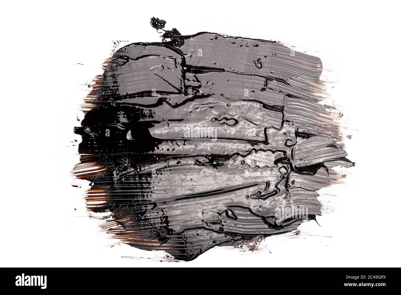 Liquid black tar blot isolated on white Stock Photo - Alamy