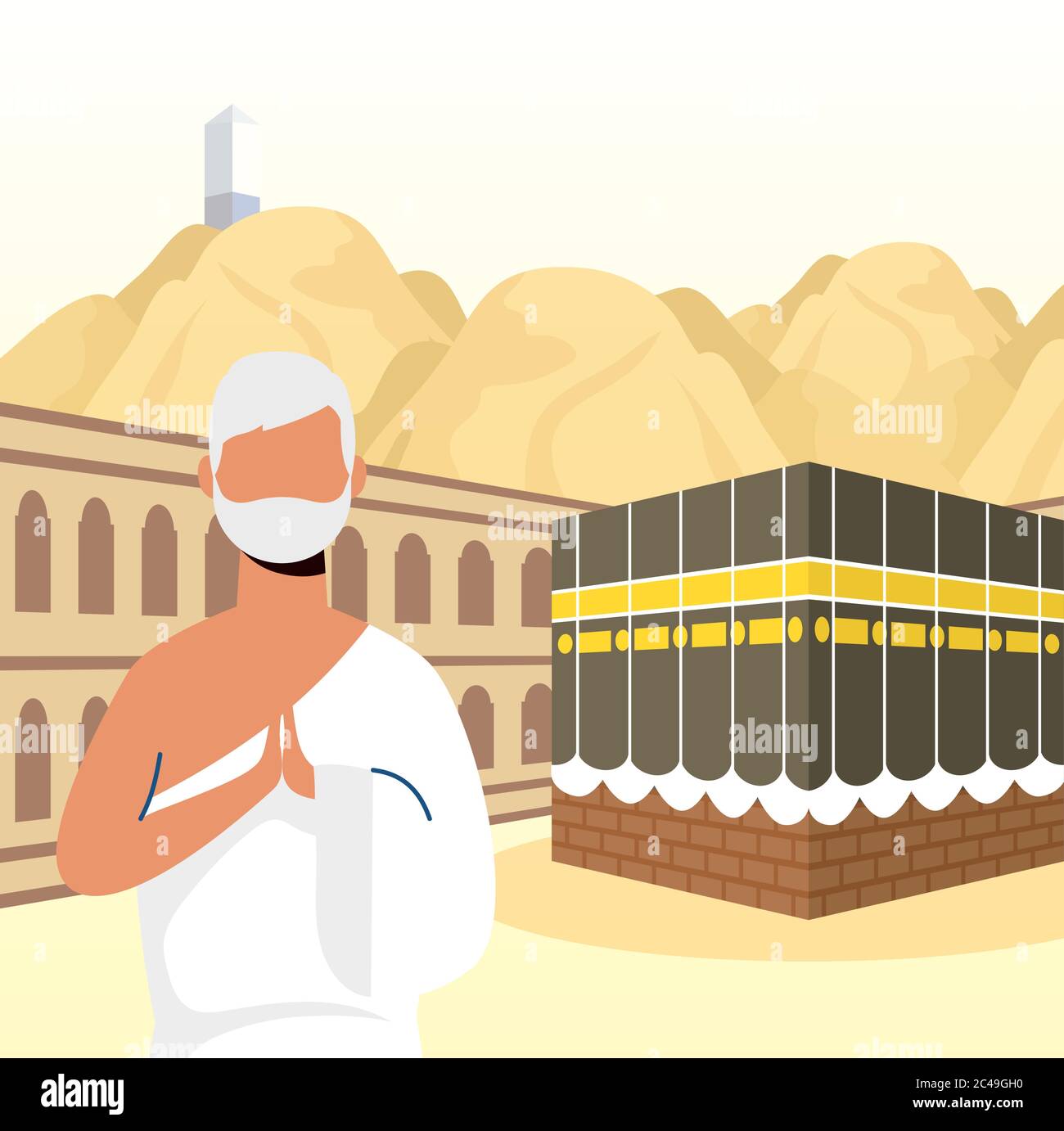 Hajj Pilgrimage Drawing