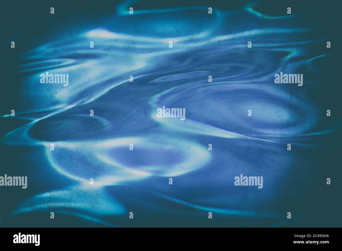 Abstract blue water wallpaper with analogue film grains and scratches ...