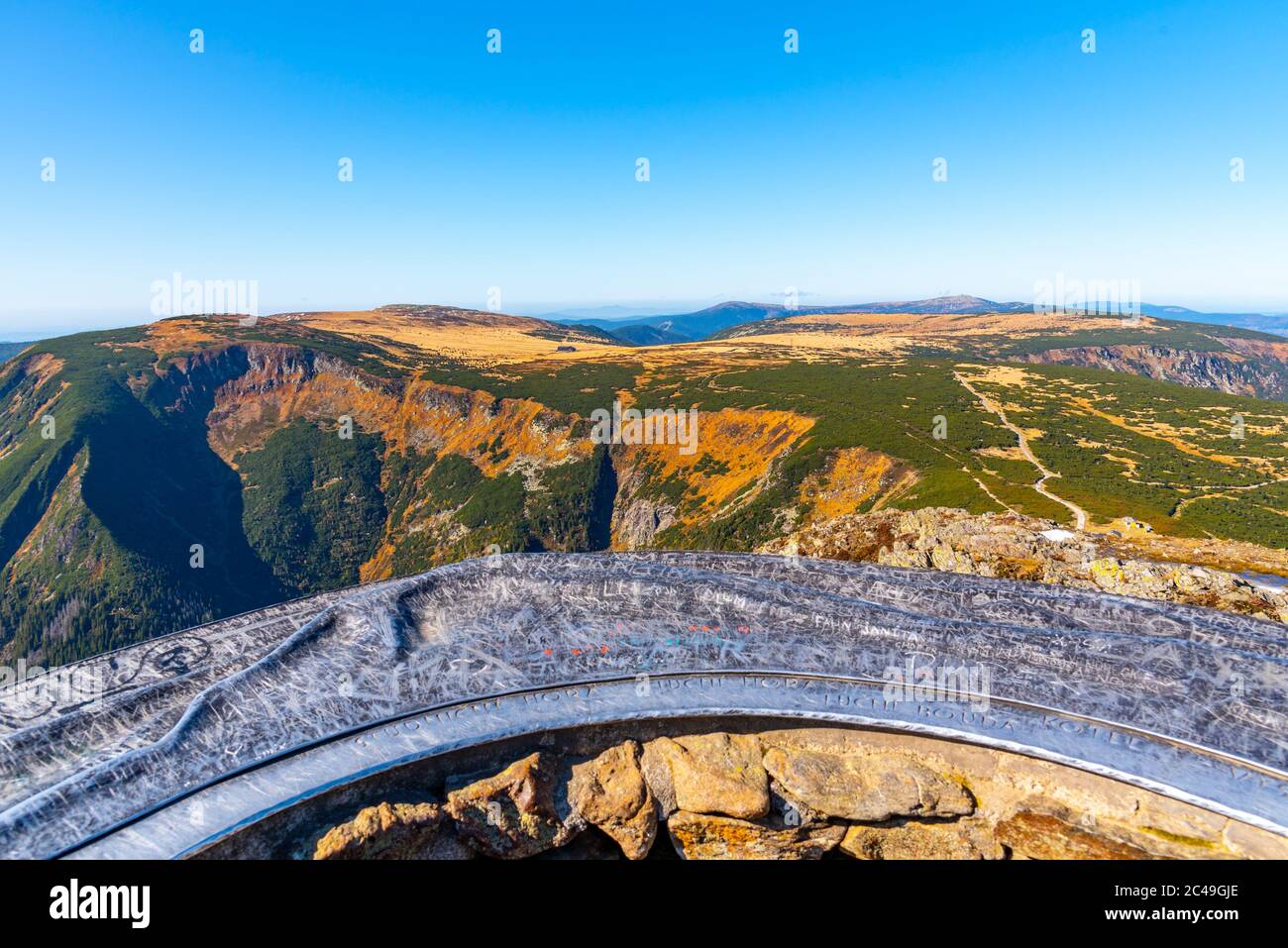 Studnicni Mountain and Giant Valley, Czech: Obri dul, on autumn sunny ...
