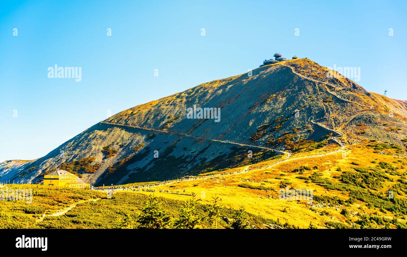 Snezka - the highest mountain of Czech Republic. Krkonose National Park ...