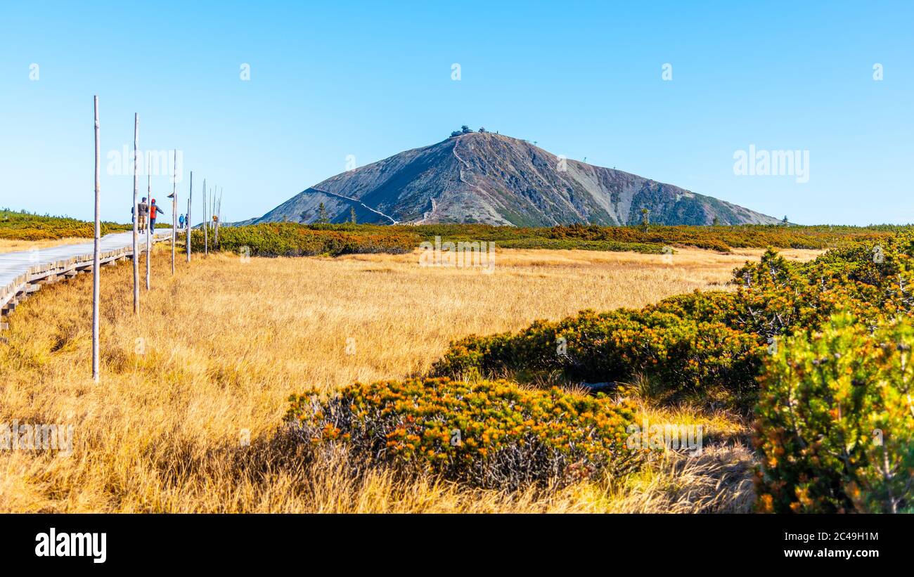 Snezka - the highest mountain of Czech Republic. Krkonose National Park ...