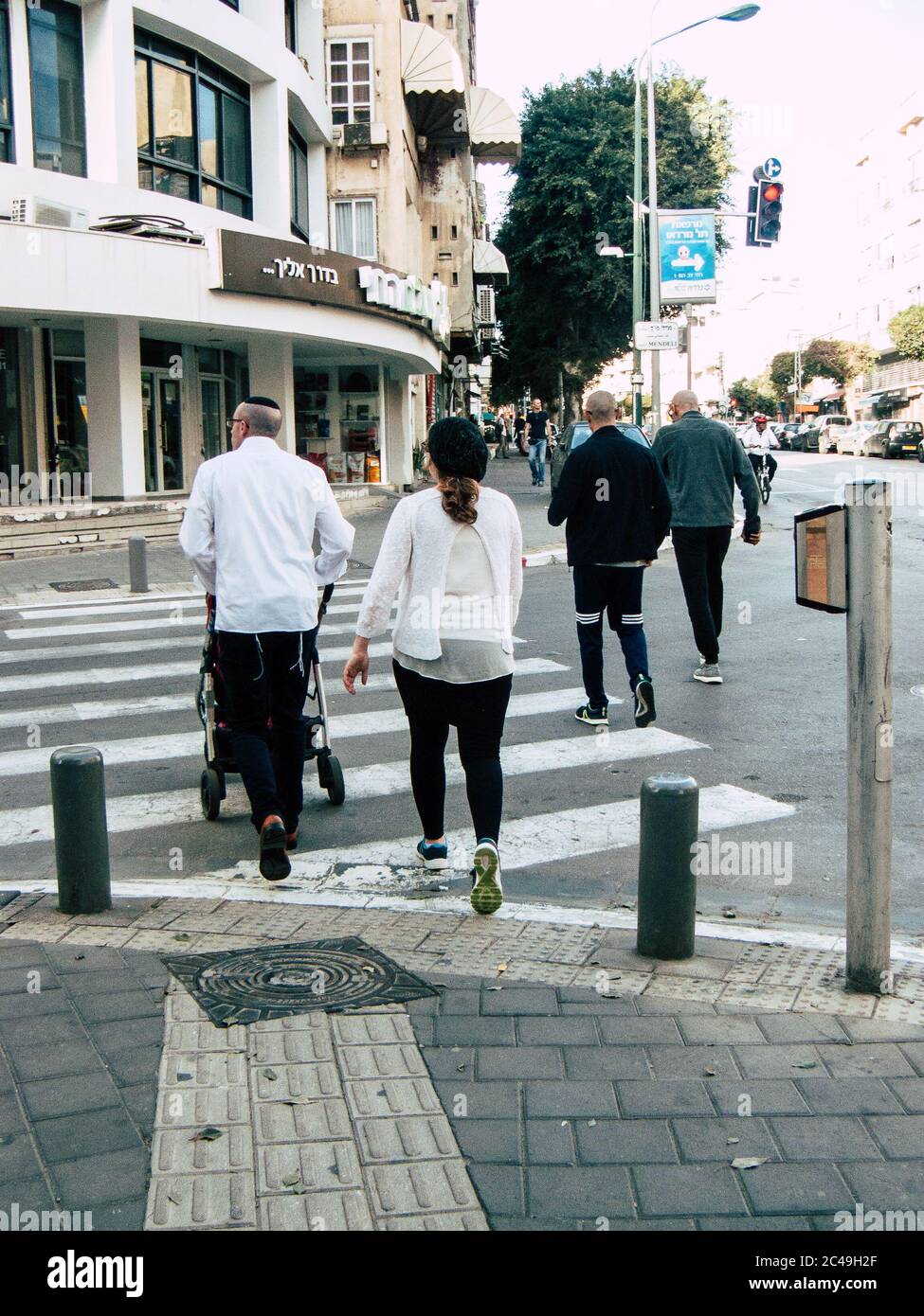 Tel Aviv Israel February 5, 2019 View of unknowns Israeli people ...